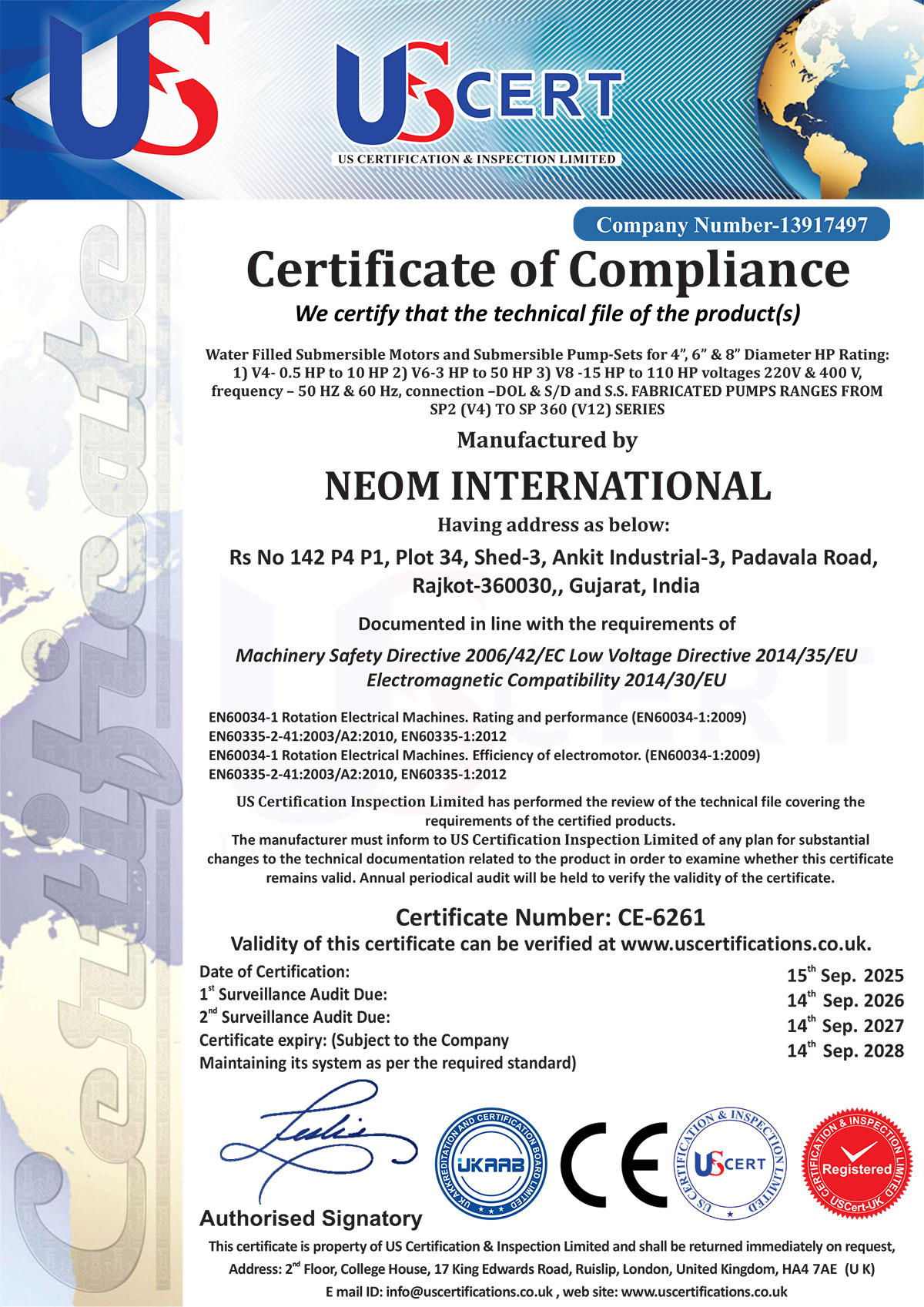 Certificates – Neom International
